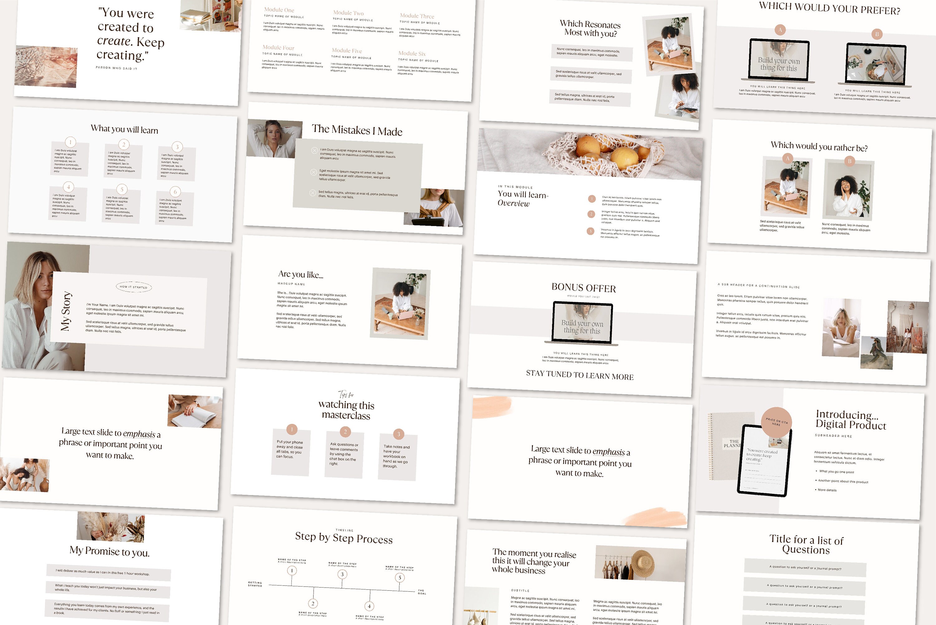 Webinar and Course Presentation Slide Deck 100 Slides Canva Keynote ...