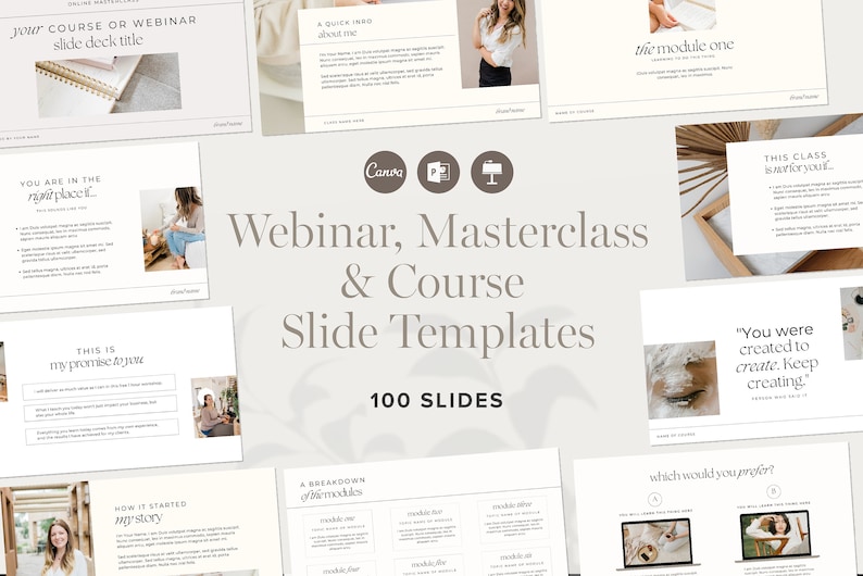 Webinar, Masterclass and Course Presentation Slide Deck | 100 Slides ...