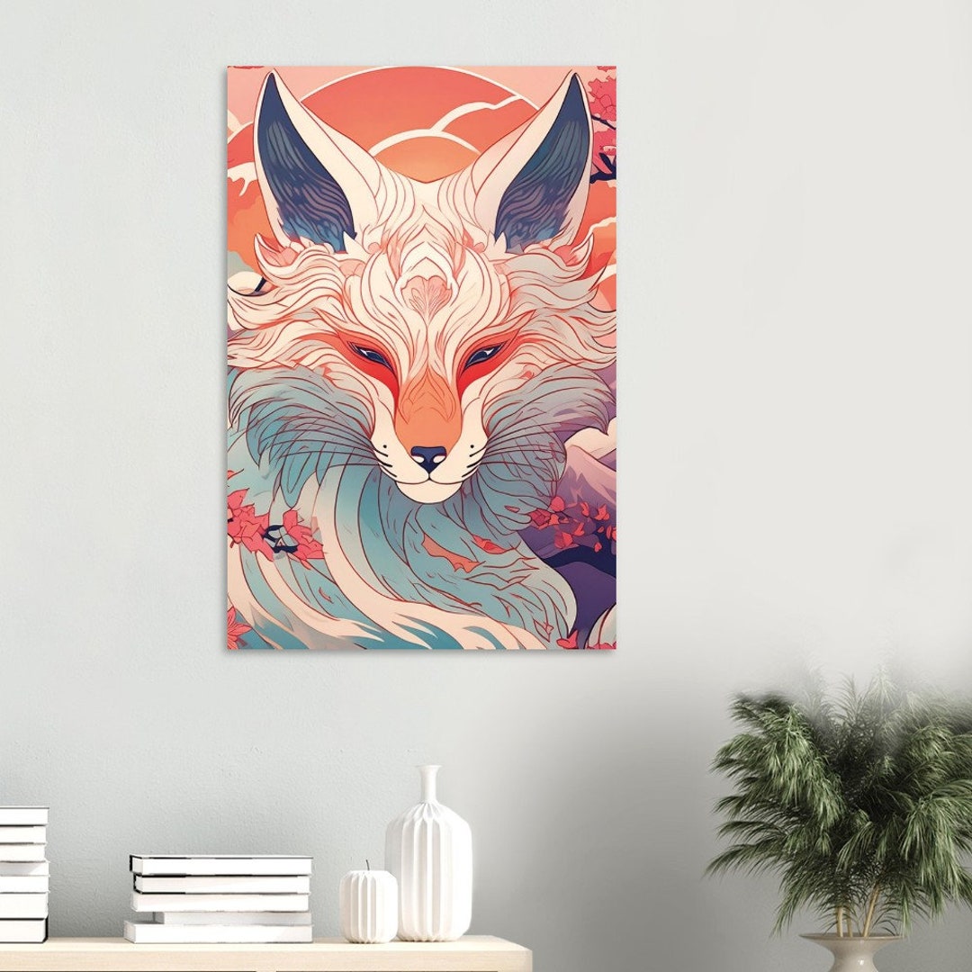 Fantasy Kitsune Poster Legendary Art, Wall Decor, Magical Creature - Etsy