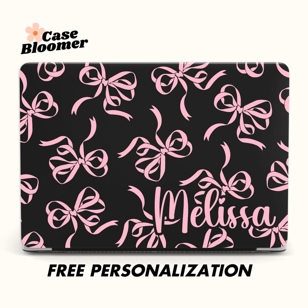 Custom Black and Pink Coquette MacBook Case Cover for MacBook Pro13 14 ...