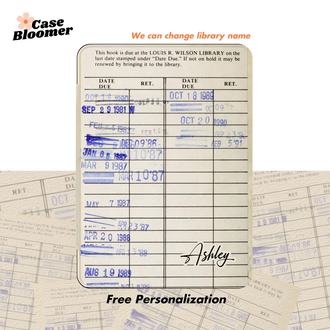 Library Due Date Cards Kindle Colorsoft Paperwhite Case, All New Kindle ...