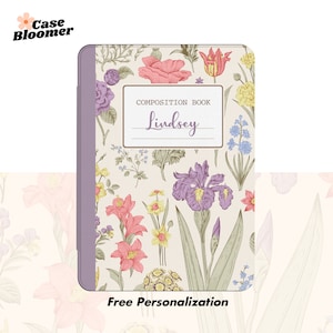 Purple Floral All New Kindle 11th Gen 2024 Case Composition Book Kobo ...