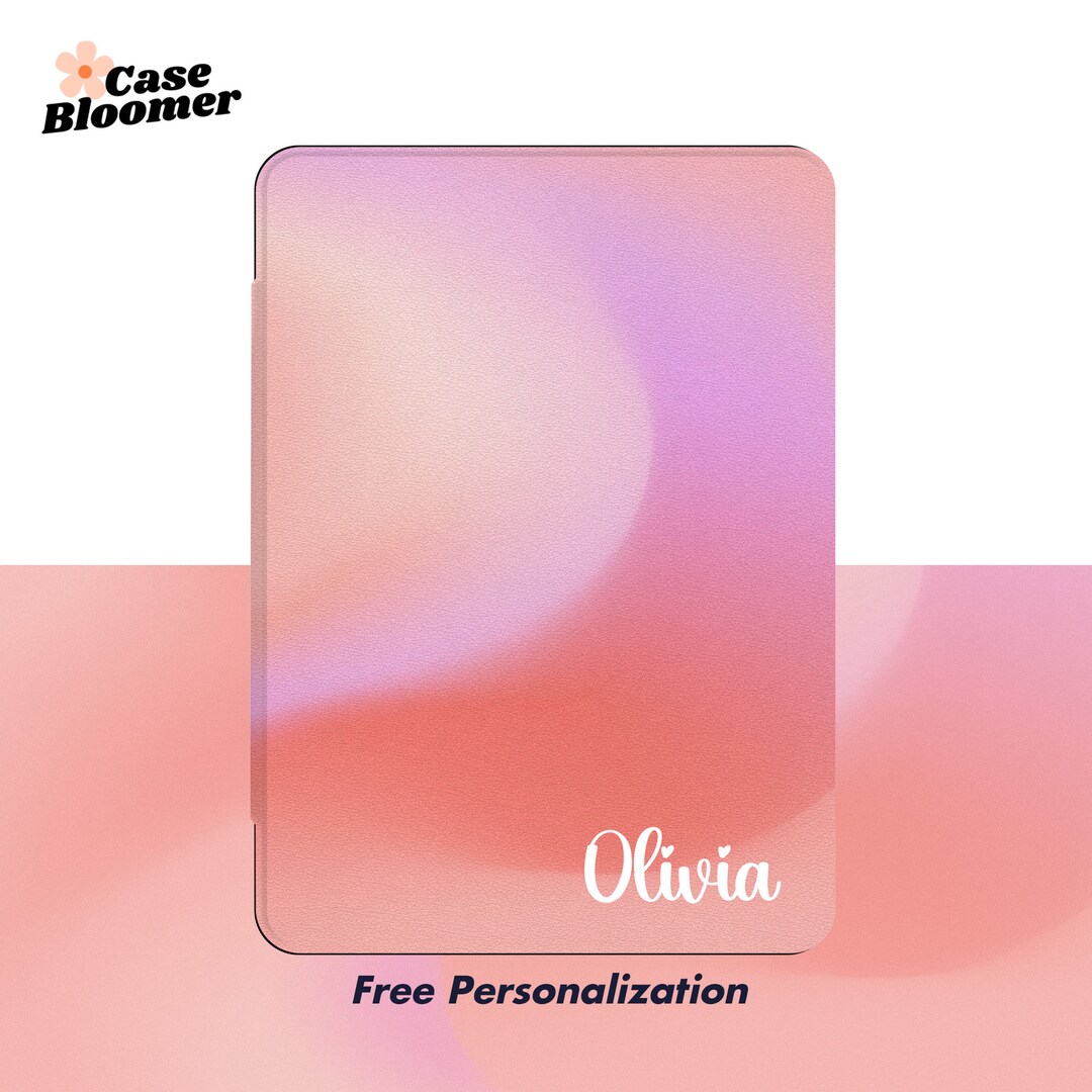 Aura Aesthetic Gradient Kindle Case 2024, Custom Name Paperwhite Case ...