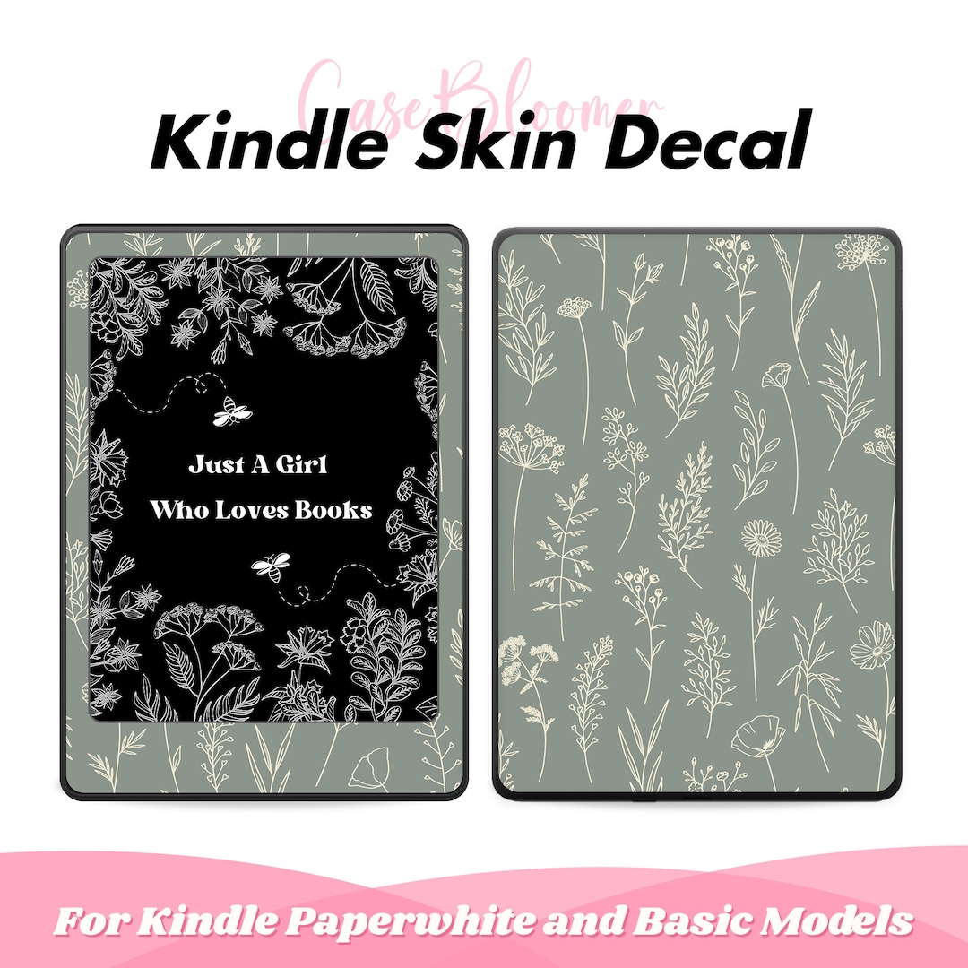 Botanical Kindle Skin Green Aesthetic Floral Amazon Kindle Sticker ...