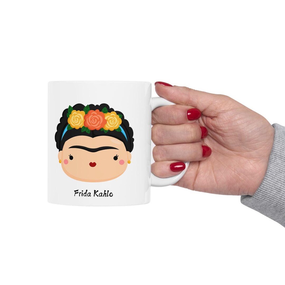 Frida Kahlo Inspired Ceramic Mug, Cute Art Coffee Cup, Gift for Artists ...