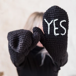 YES NO Mittens Handmade, Valentine, Mother's Day Gift - Etsy