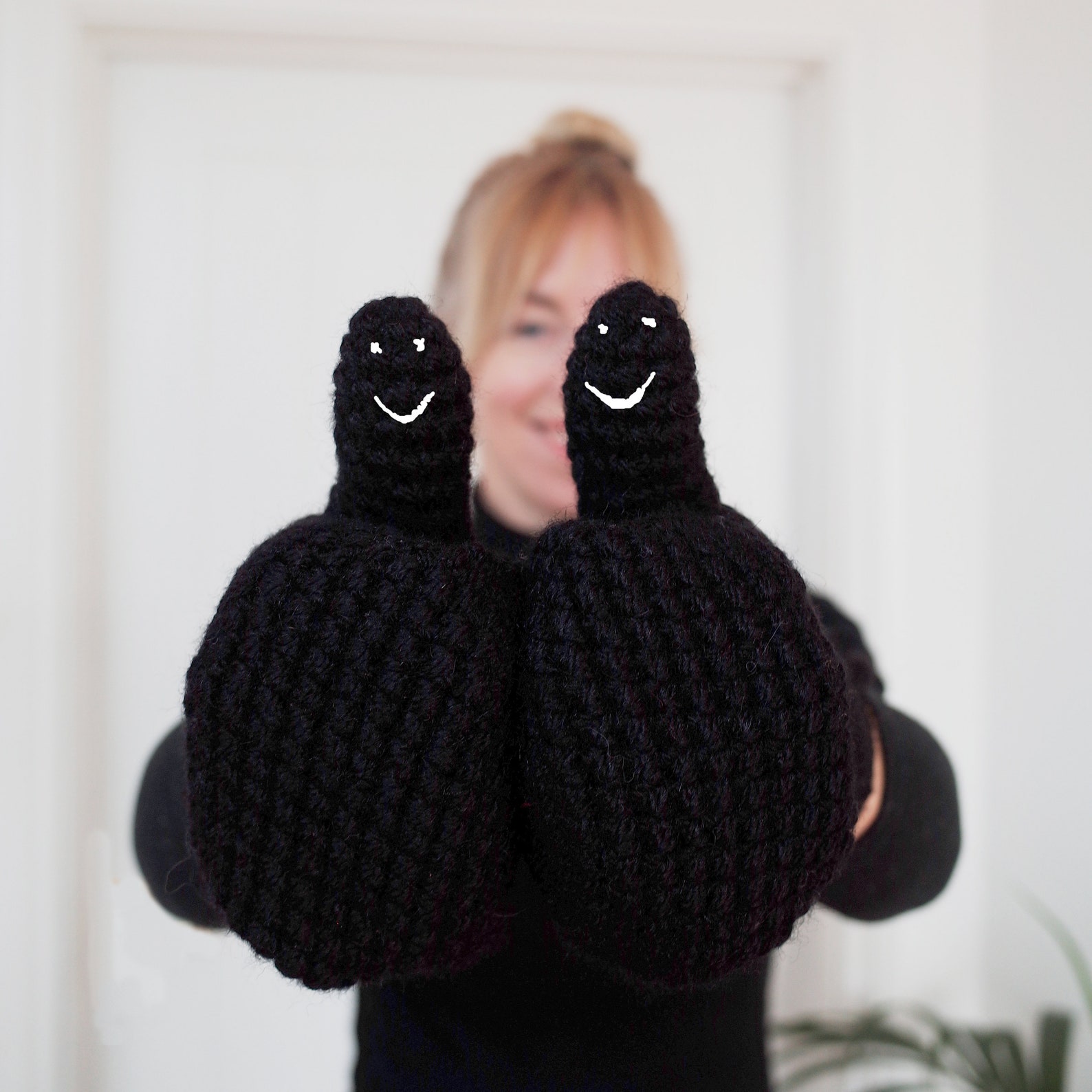 Adult Sized Hidden Smiley Face Mittens - Etsy