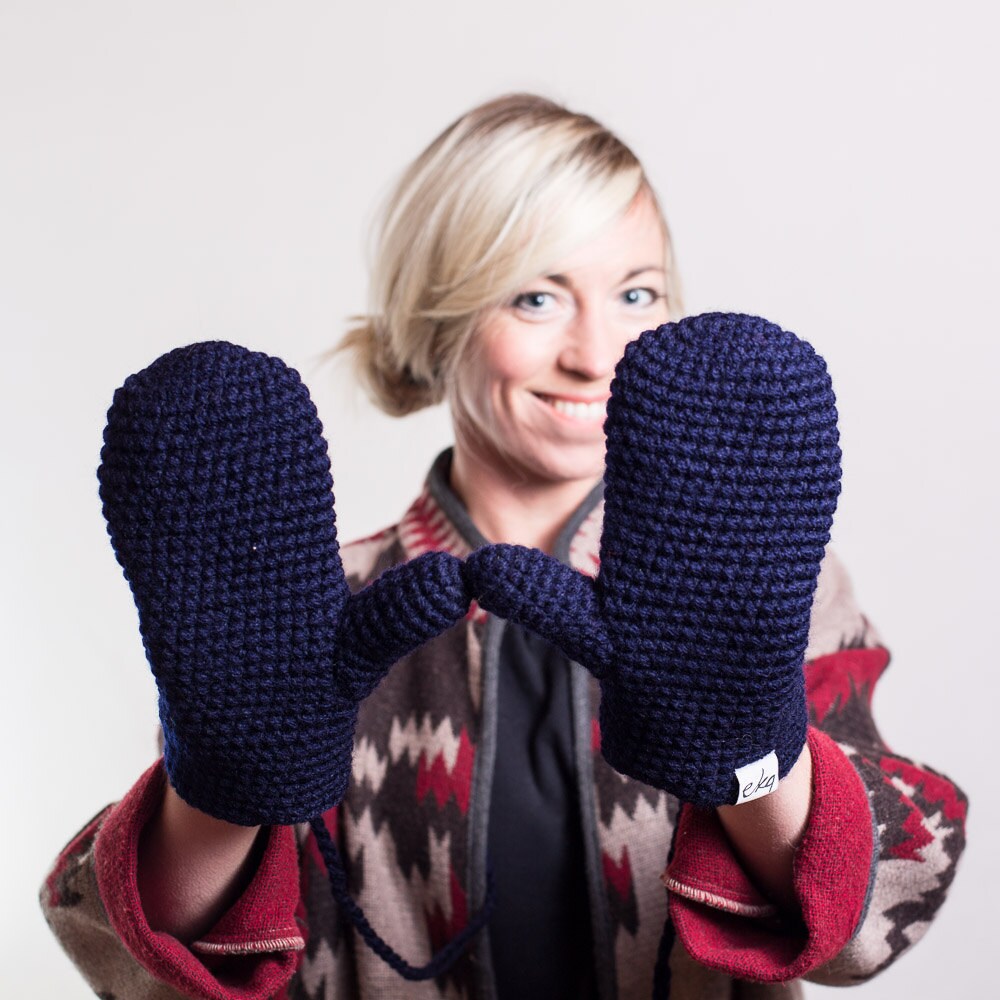 Chunky Mittens With String Through Sleeves Crochet - Etsy