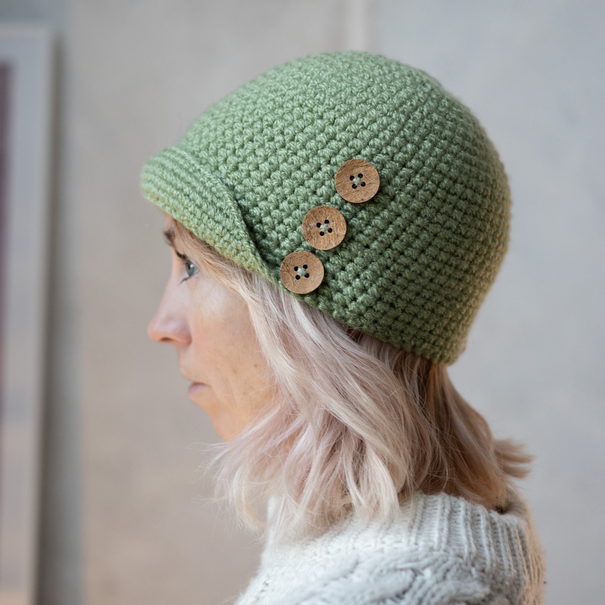 Cloche Hat With Buttons 1920's Style Beanie - Etsy