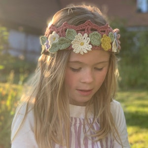 Crochet Pattern PDF, Summer Flower Crown, Midsummer Solstice, Child and ...