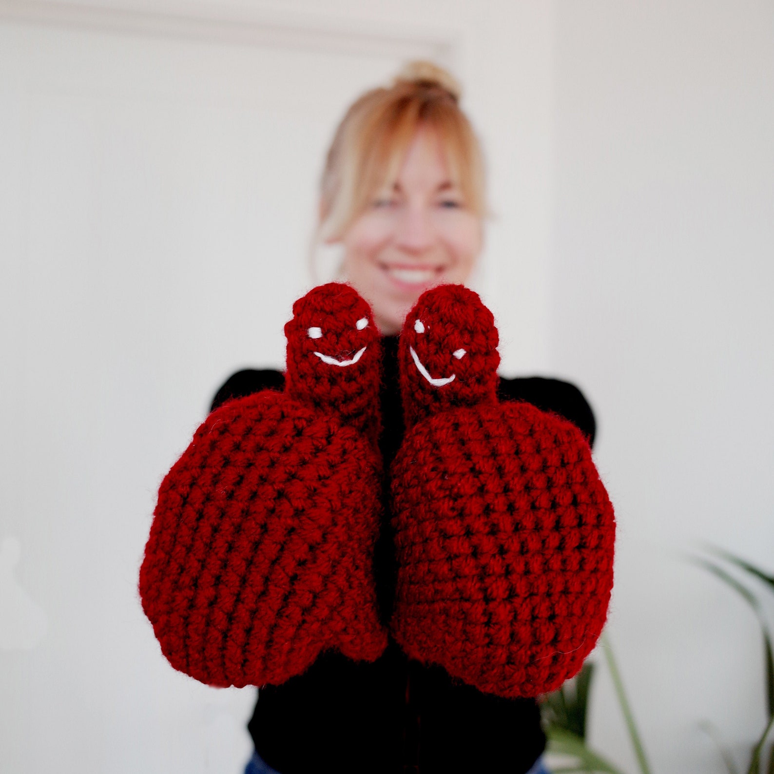 Adult Sized Hidden Smiley Face Mittens - Etsy