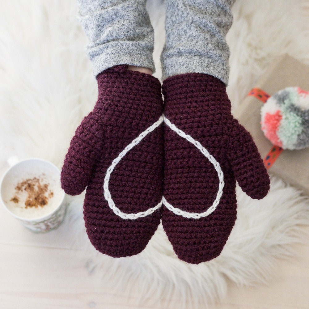 Handmade Women's Mittens on String With Love Heart - Etsy UK