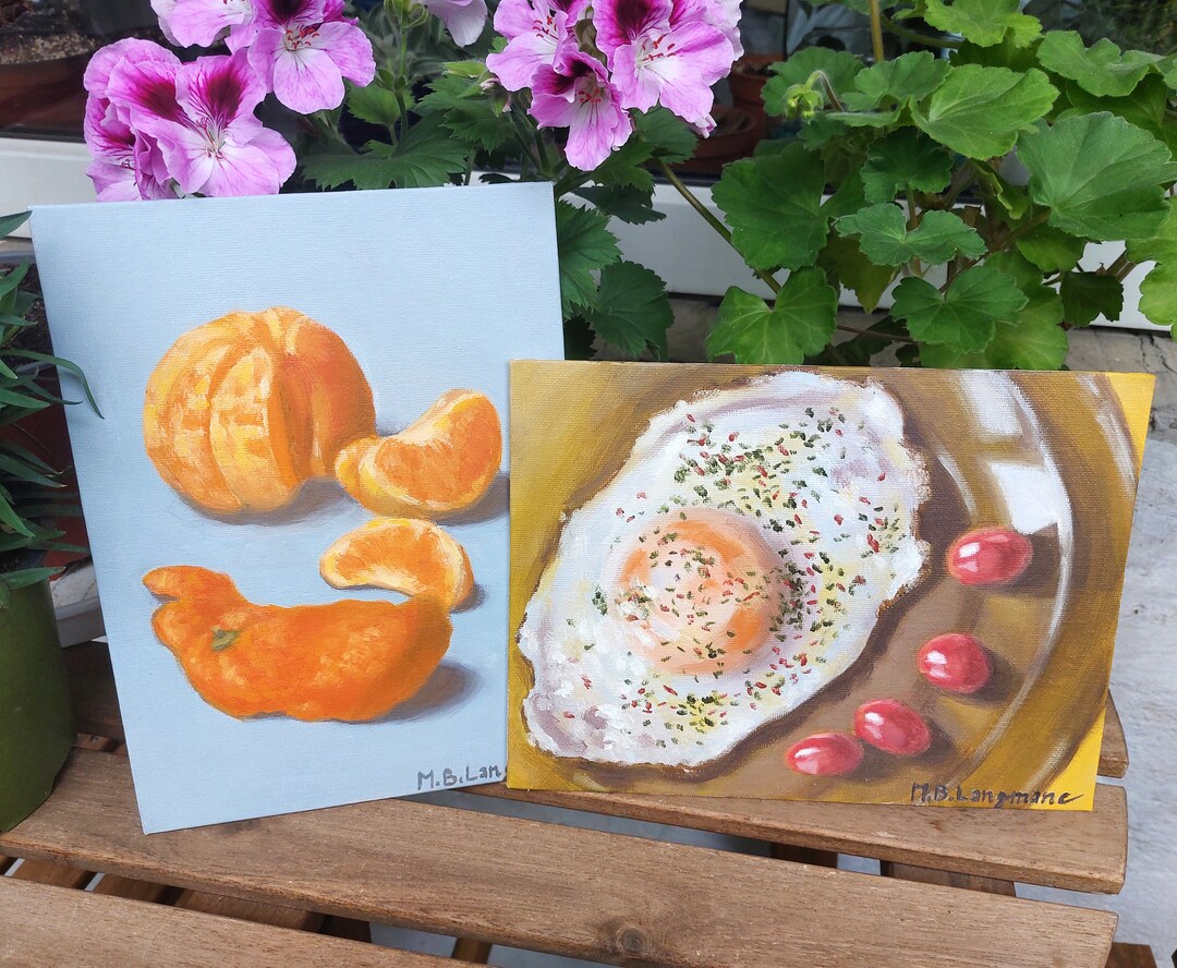 Small Food Paintings - Kitchen Decor - Oil Paintings - Small Fruit ...