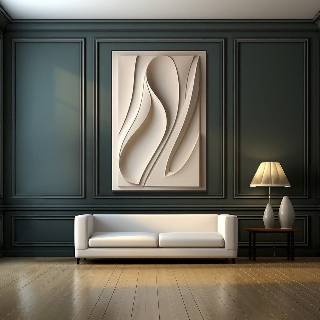 Wave Shaped 3D Visual Wooden Decorative Art Wall Abstract Splicied - Etsy