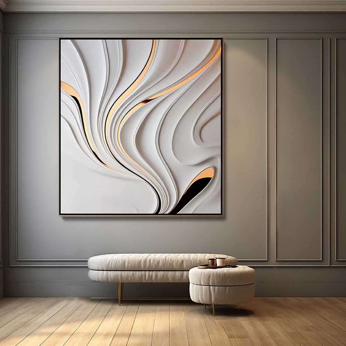 Wavy Pattern Decorative Art Wall Wall Hanging 3D Vision Panel Modernn ...