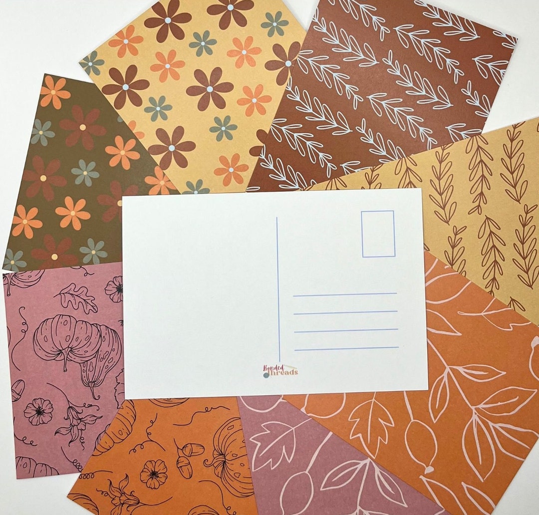 Autumn Postcards: Fall Greetings, Pumpkin & Floral Designs (set of 8 ...