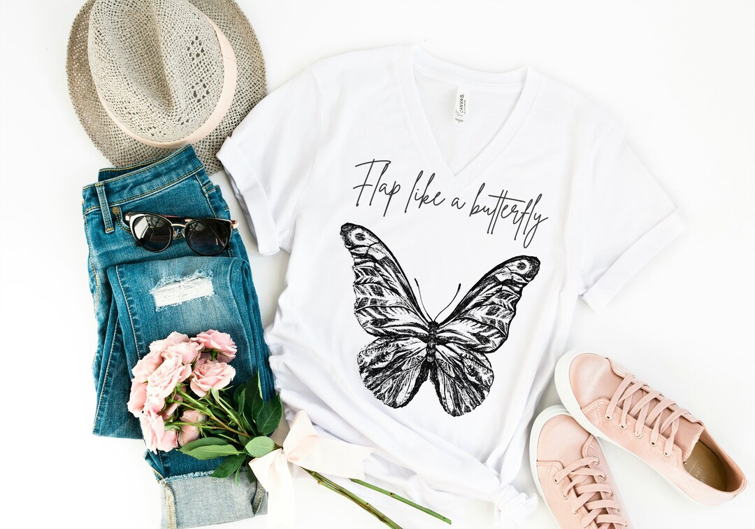 Flap Like a Butterfly Svg Black and White Svg for T-shirts, Positive ...
