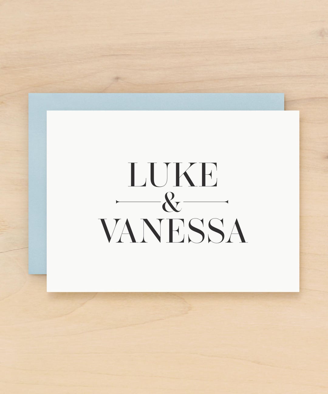 Modern Folded Custom Note Card With Names | Personalized Couples ...