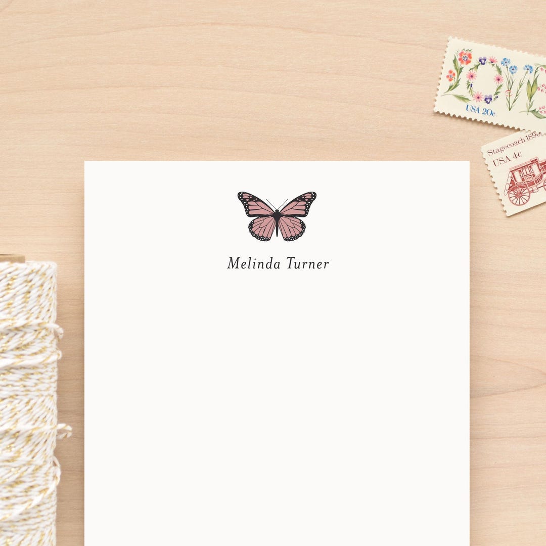 Butterfly Notepad, Custom Note Pad, Personalized Notepad, Cute Memo Pad ...