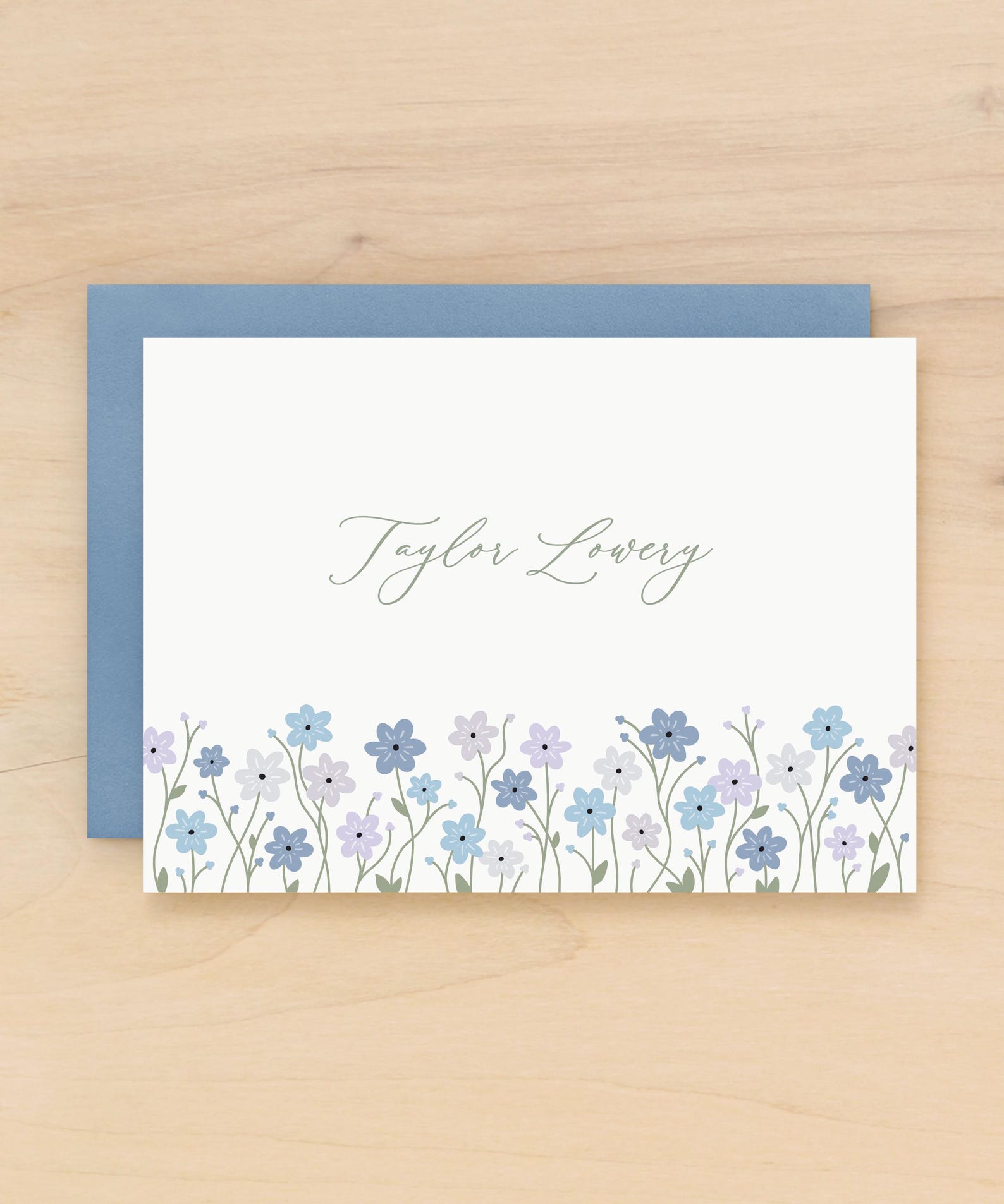 Flower Note Cards Folded, Personalized Stationery for Women, Floral ...