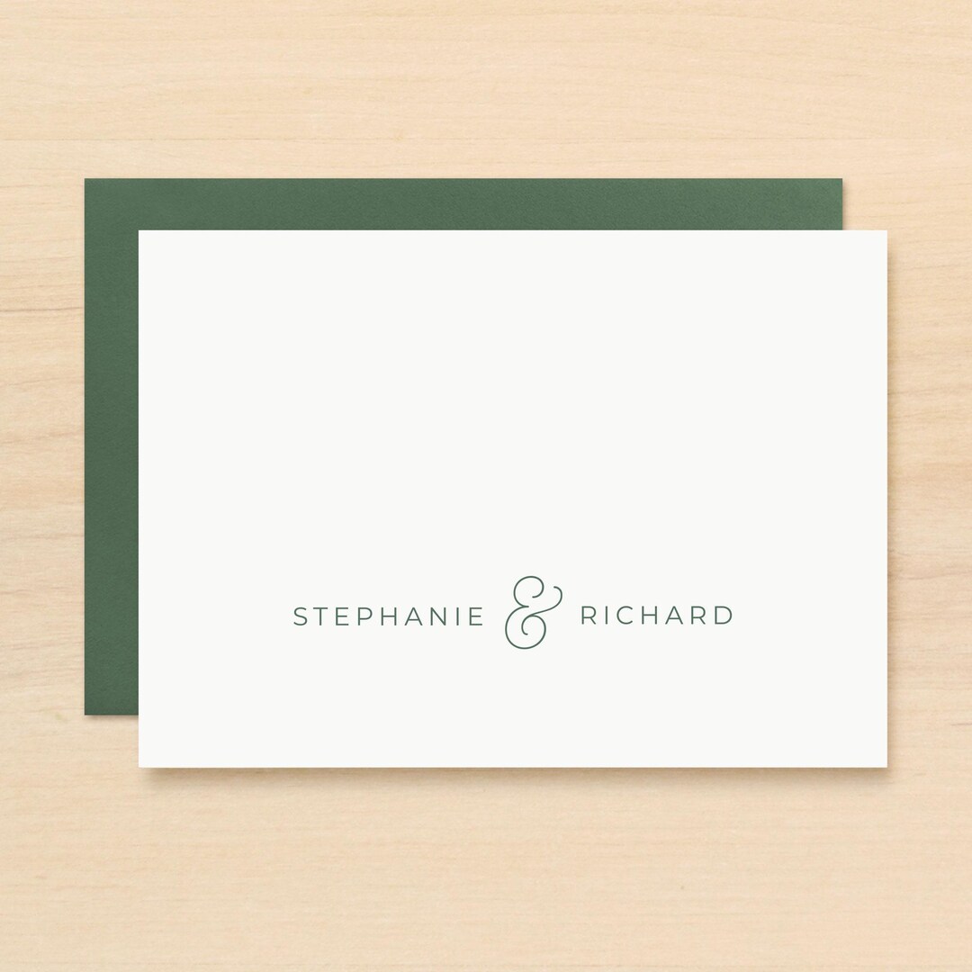 Couples Stationary Personalized | Custom Note Card for Newlywed or ...