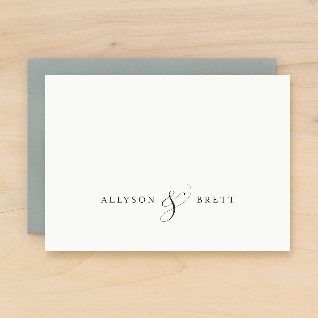Couples Stationery With Names, Engagement Stationary, Personalized ...