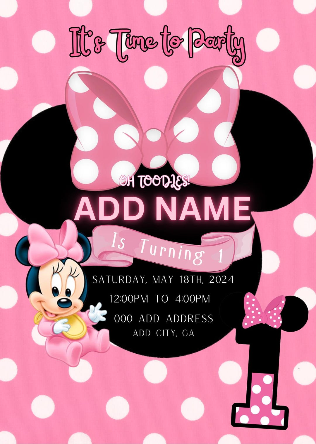 Minnies 1st Birthday Party Pink - Etsy