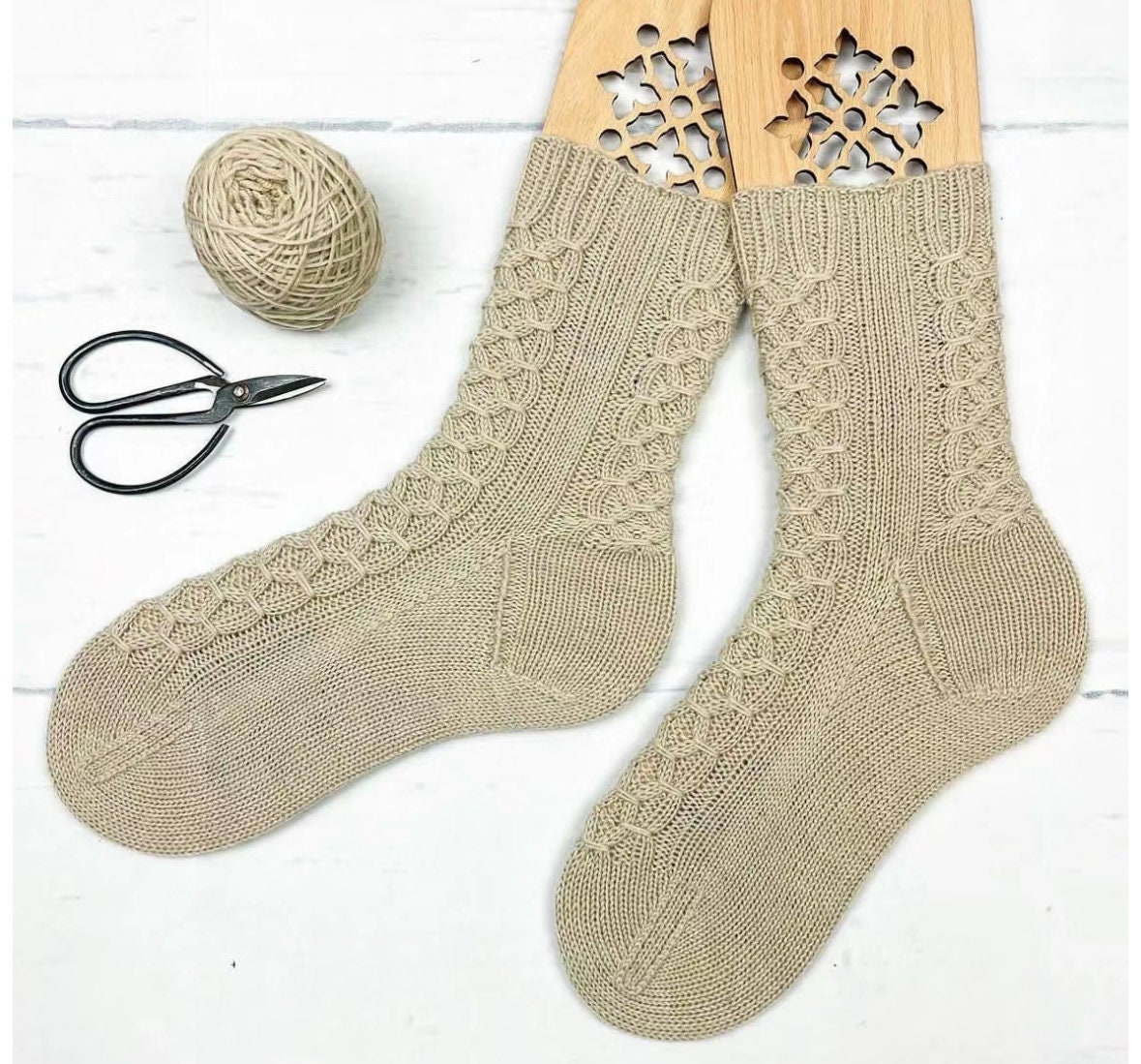 Handmade Crochet Flower Pattern Knit Socks Floral Design - Etsy