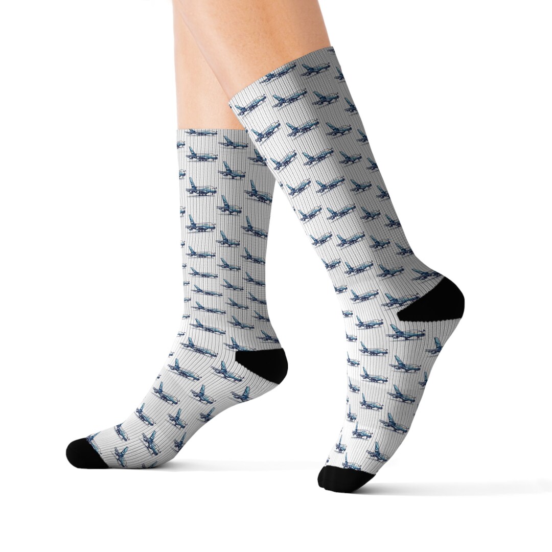 Vintage A380 Airplane Pattern Socks - Unisex Comfort Fit - Ideal for ...