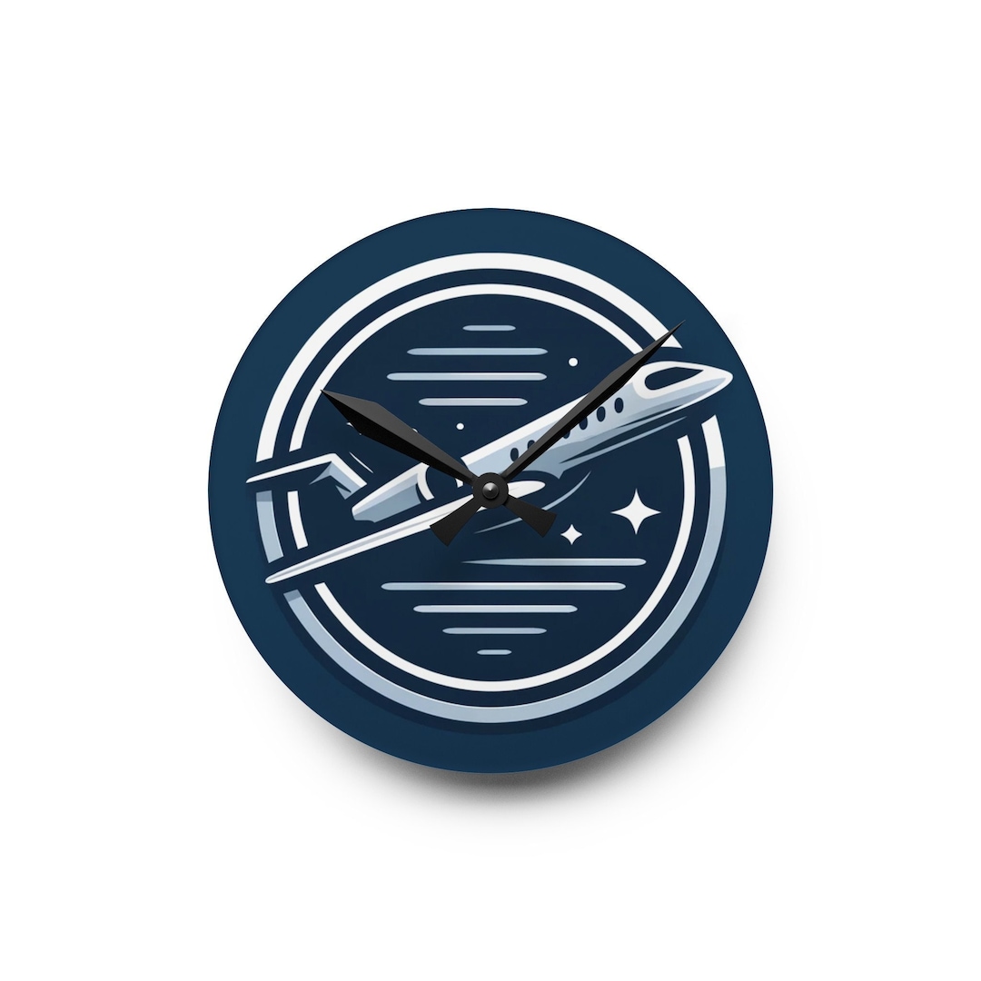 Modern Aviation-themed Acrylic Wall Clock Durable Design With High-res ...