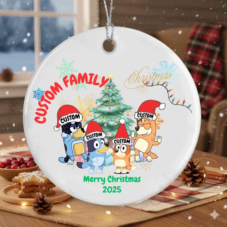 Bluey Family Christmas Ornament 2025 - Personalized Custom Bluey ...