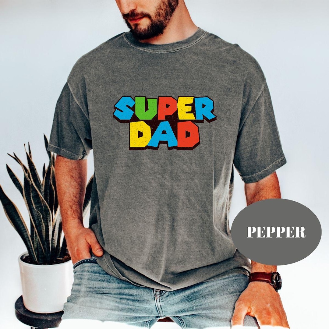 Comfort Colors Super Dad T-shirt, Super Mario Father's Day Gift - Etsy