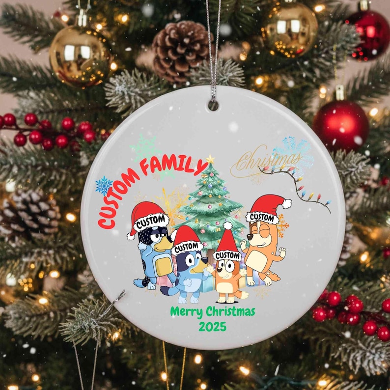 Bluey Family Christmas Ornament 2025 - Personalized Custom Bluey ...