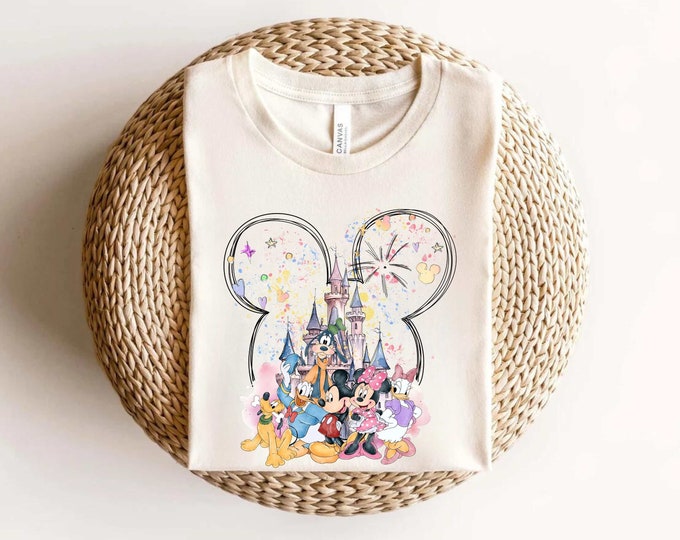 Disney Watercolor Castle T-shirt, Mickey & Friends Shirt, Disney Castle ...