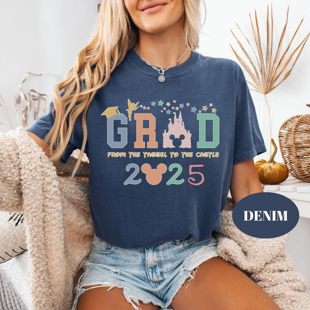 Disney Grad 2025 Comfort Colors® Shirt, Graduation Castle Family Trip ...