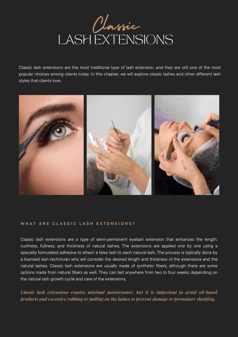 Lash Training Manual | Classic Hybrid Volume Training | Eyelash ...