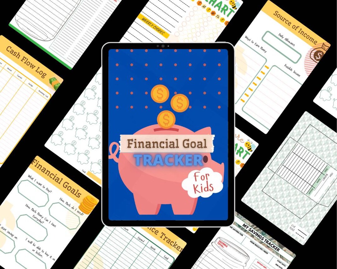 Kids Financial Goal Tracker | Chore Chart & Savings Log Printable ...