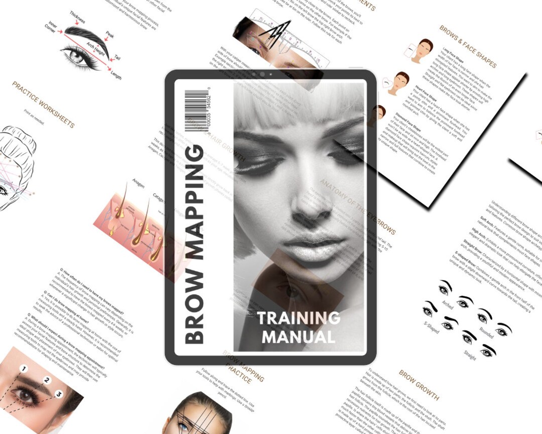 Eyebrow Mapping Canva Editable Manual Tutorial Brow Course Training ...