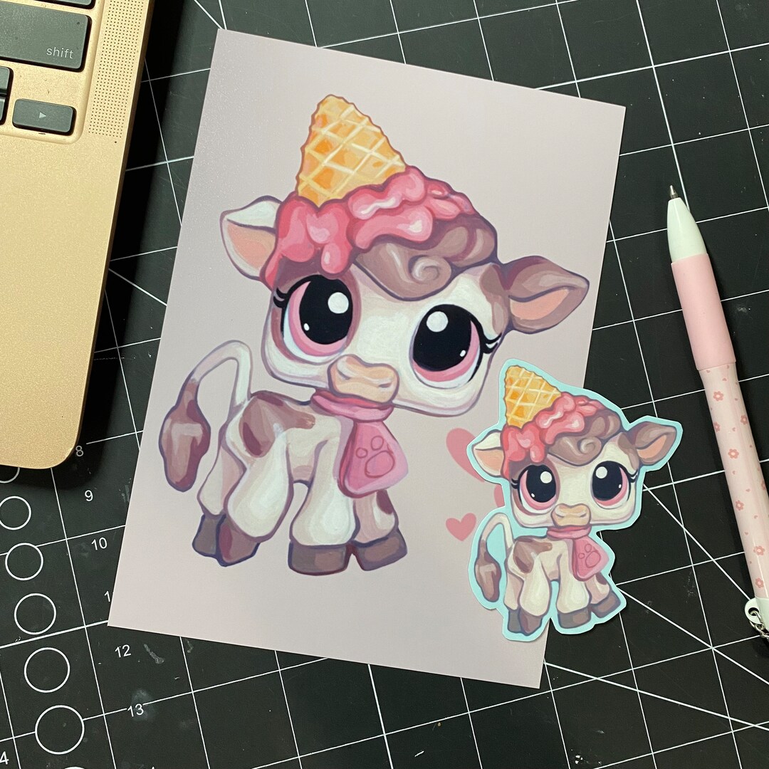 LPS Littlest Pet Shop Mini Print & Sticker Bundle LPS Cow - Etsy