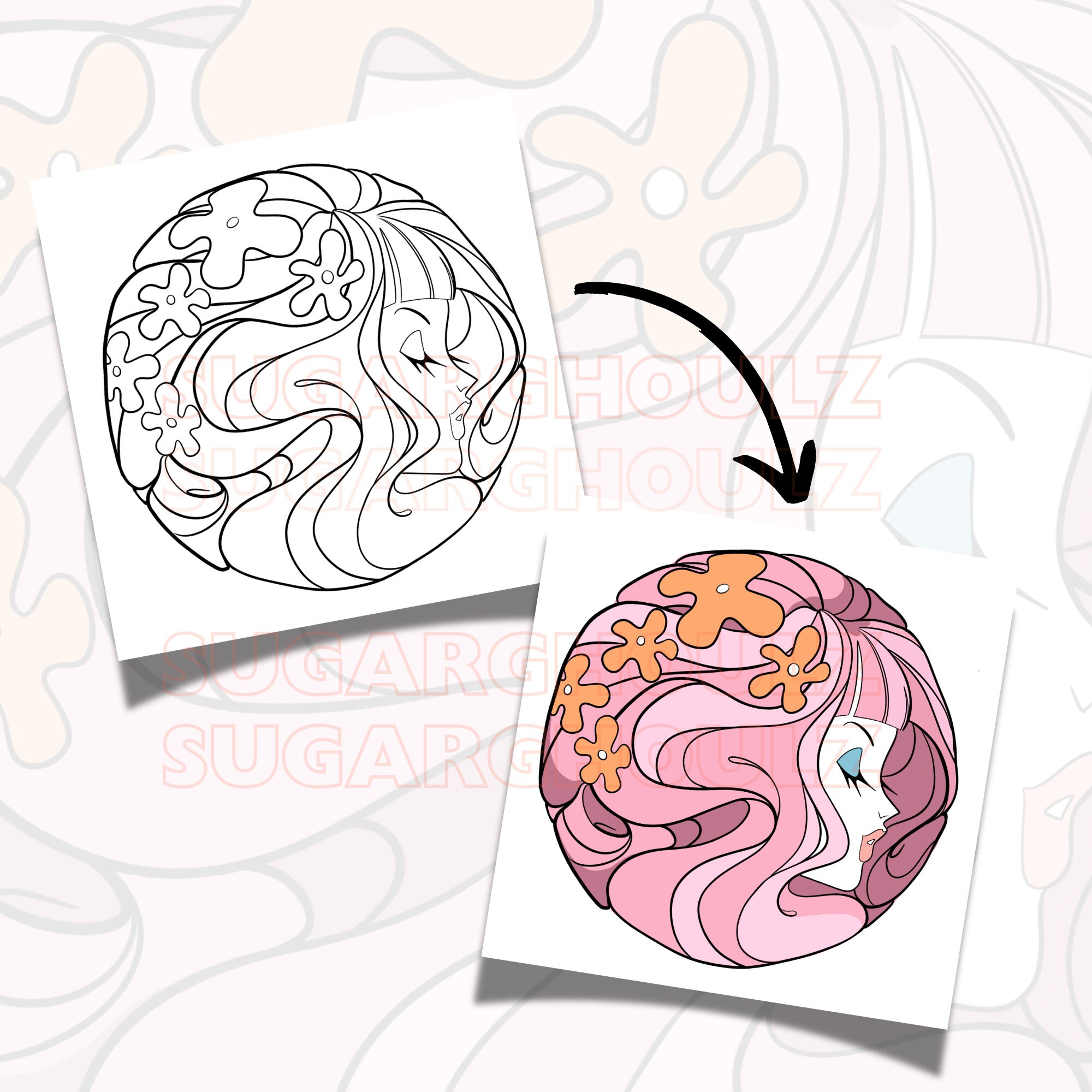 Digital Coloring Book Pages: in Bloom Floral-themed Hand-drawn ...