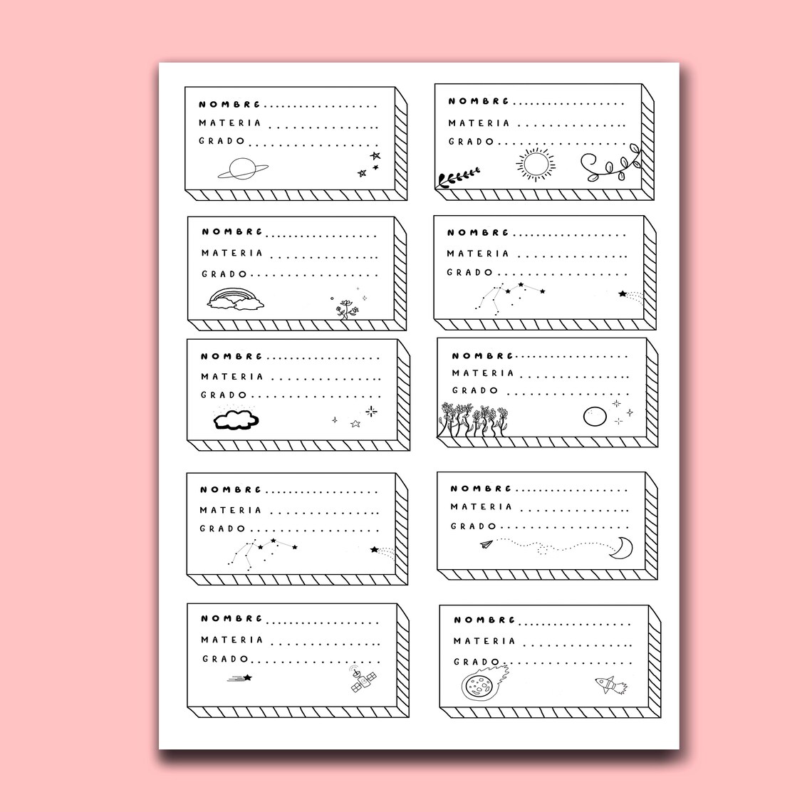 Minimalist School Printable Labels - Simple, Practical, Ready to Print ...