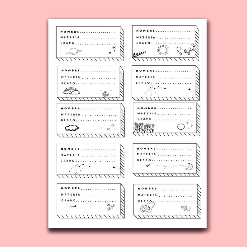 Minimalist School Printable Labels - Simple, Practical, Ready to Print ...