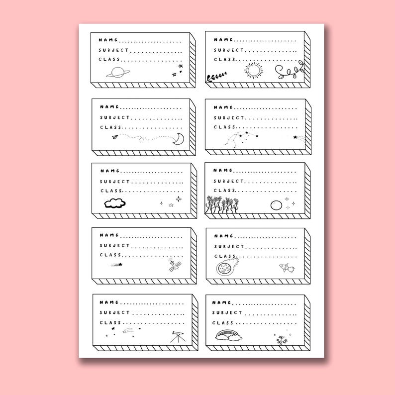 Minimalist School Printable Labels - Simple, Practical, Ready to Print ...