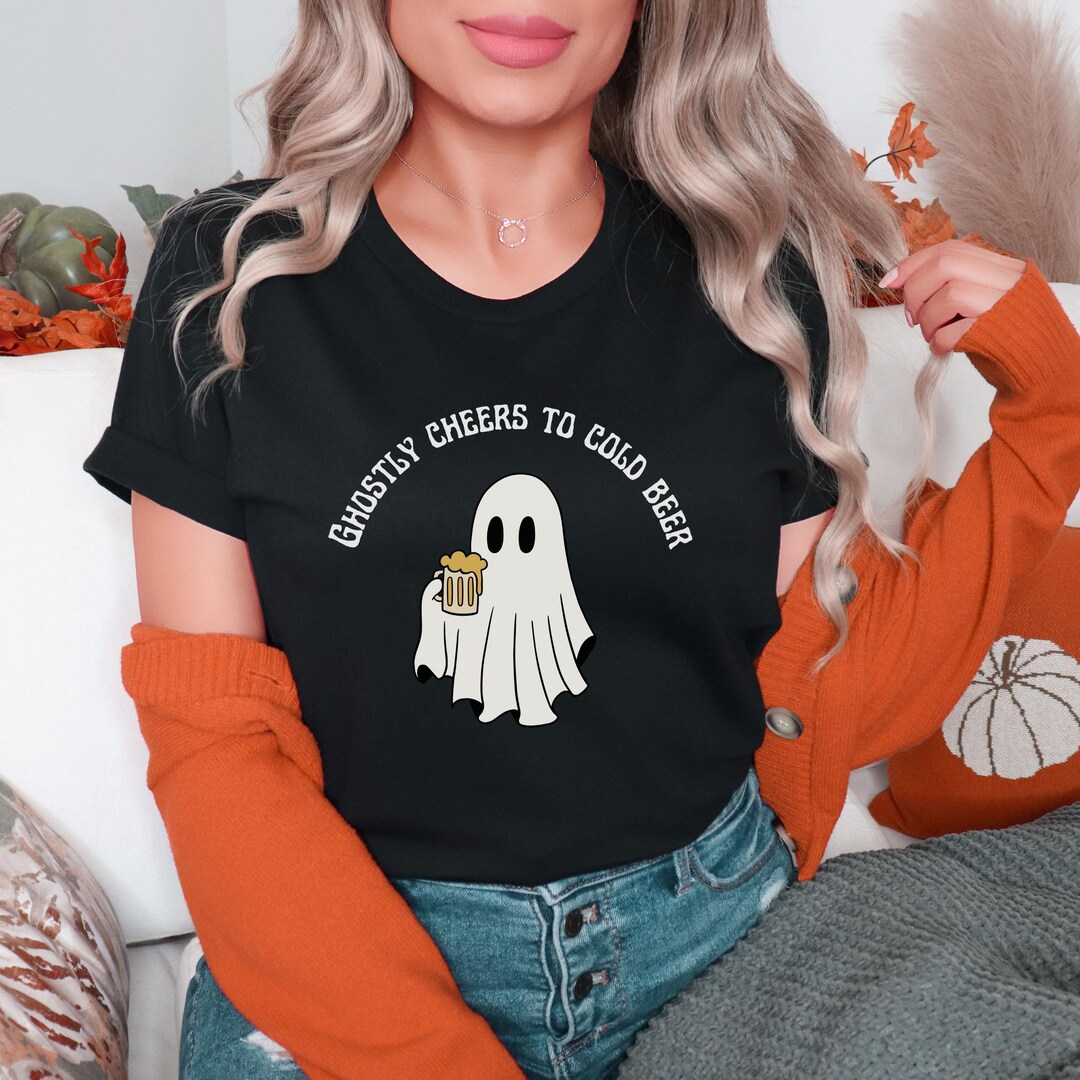 Ghostly Cheers to Cold Beer Shirt, Halloween Ghost Shirt, Halloween ...