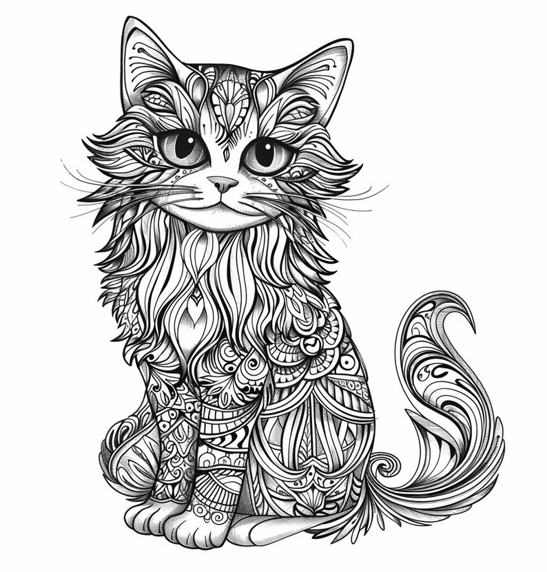35 Cats Coloring Book, Funny Pages for Adults and Kids, Funny Cats ...