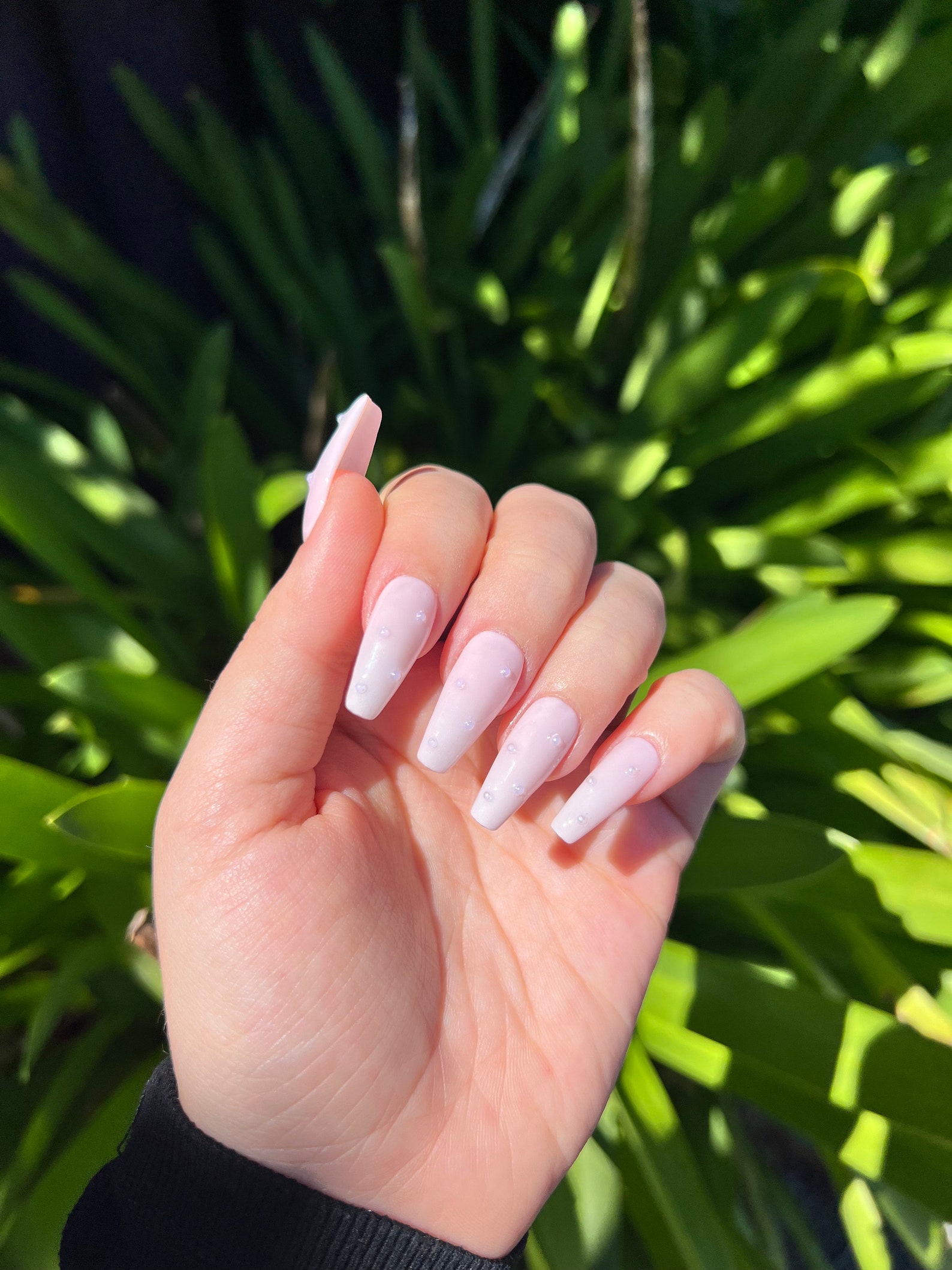 Reusable Custom Press on Nails Set | 3D Perl Design | Elegant Bride ...