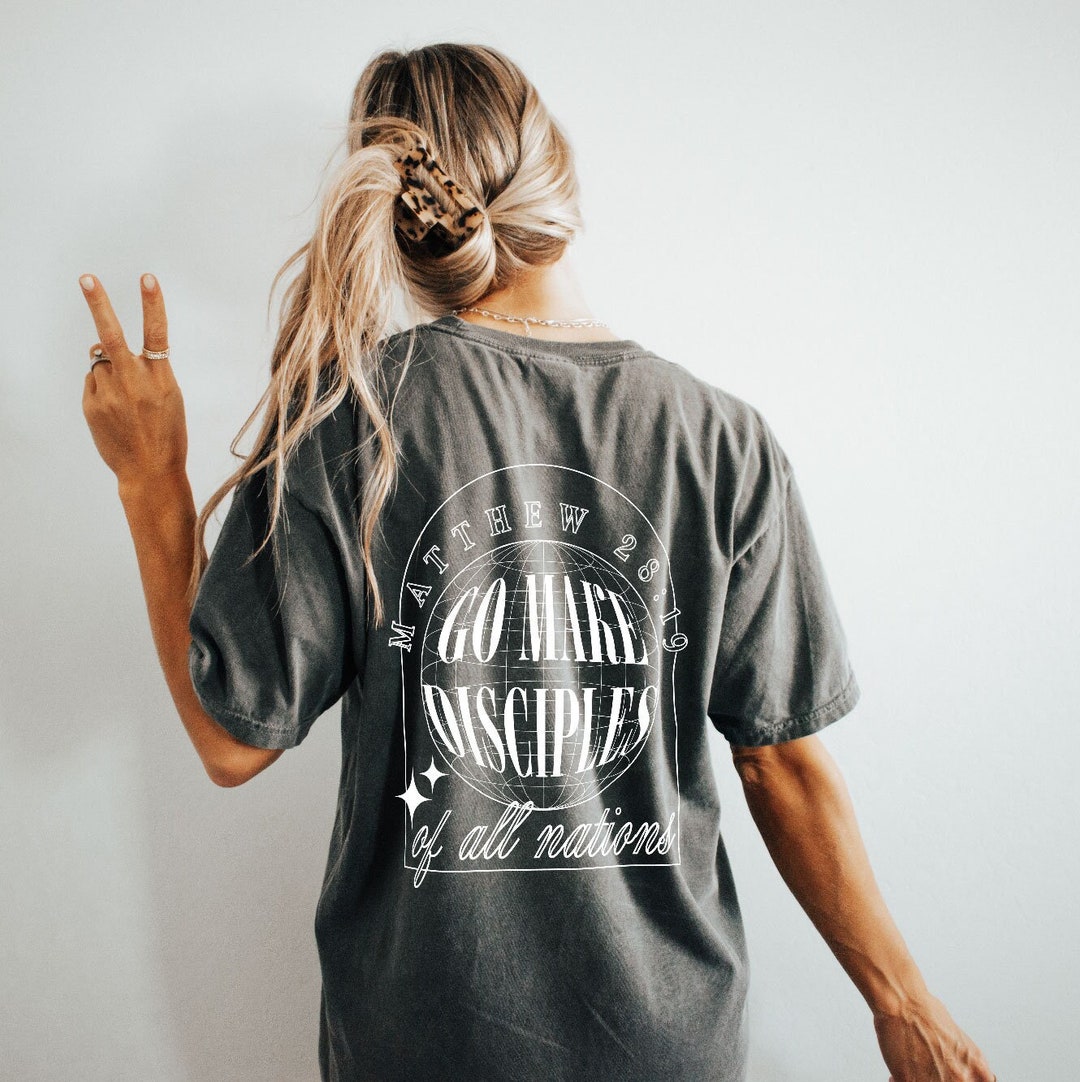 Disciples Shirt Christian Comfort Colors Pepper Grey T-shirt Matthew 28 ...