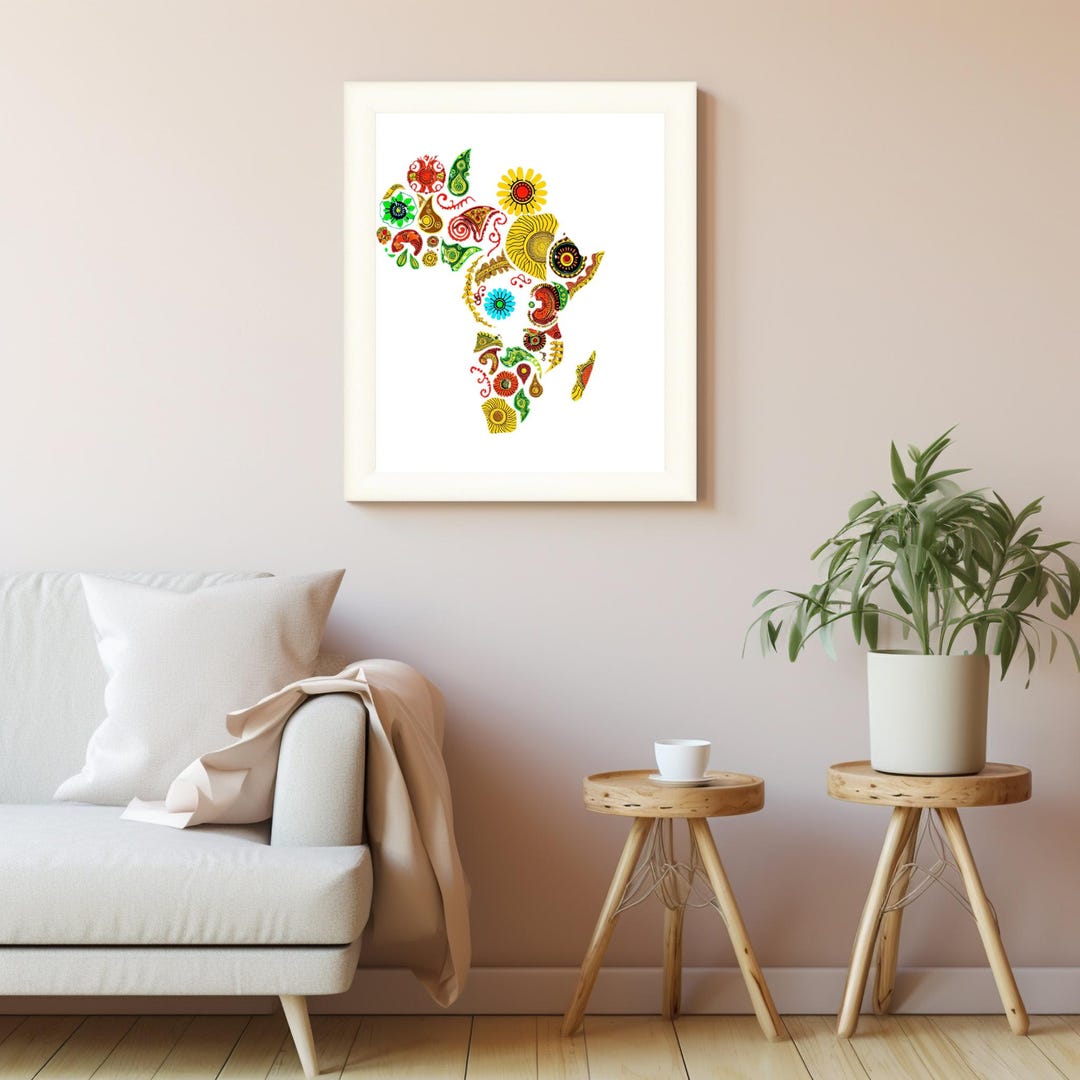 Vibrant African Continent Design With Colorful Patterns - Abstract Wall ...