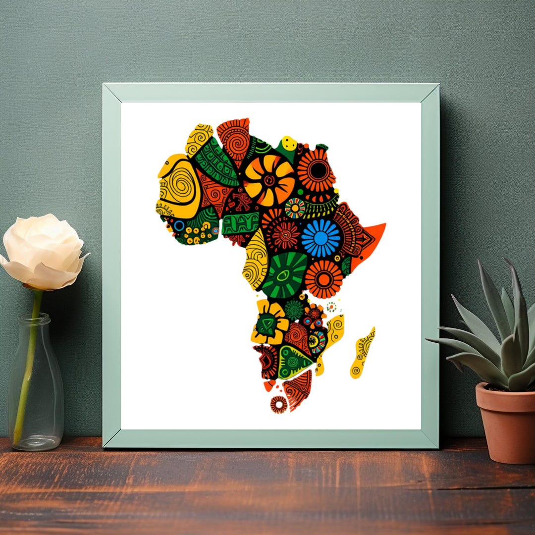 Vibrant African Silhouette Art - Colorful Patterns Celebrating Cultural ...