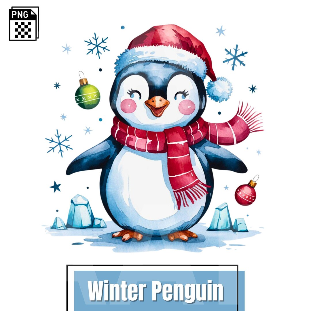 Winter Penguin Clipart PNG Christmas Penguin Clipart Christmas Clipart ...